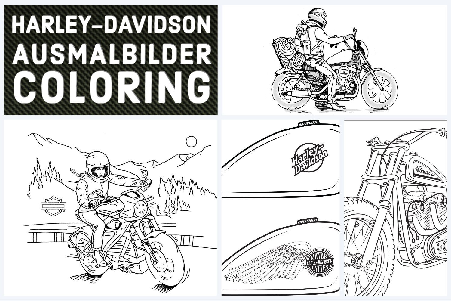 harley davidson coloring pages for adults